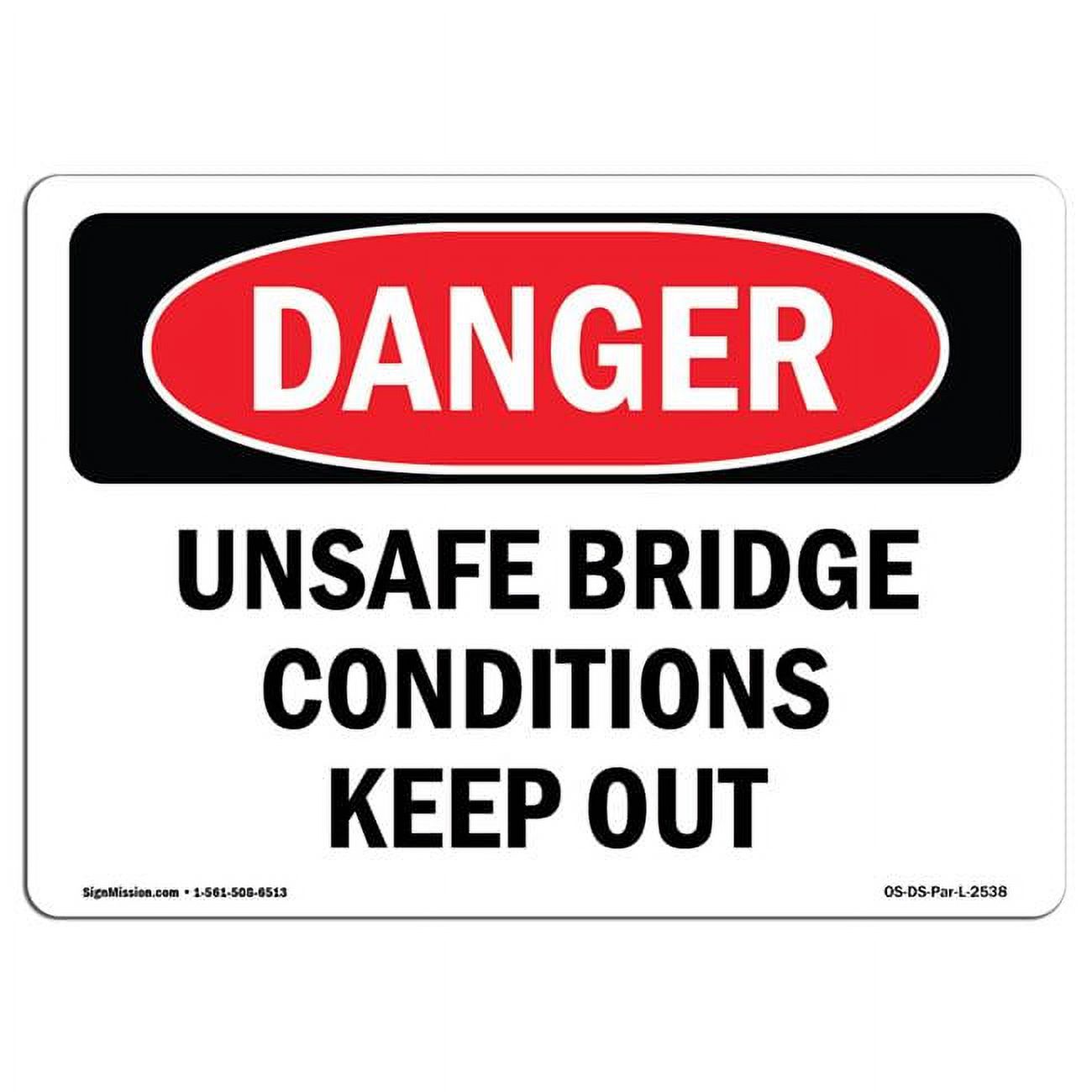 Danger Keep Out Hazard Area Sign, OSHA Danger Sign, 18x24 Reflective ...