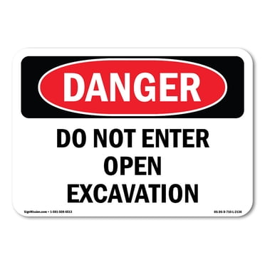 OSHA Danger Sign - Keep Back Deep Excavation | Aluminum Sign | Protect ...