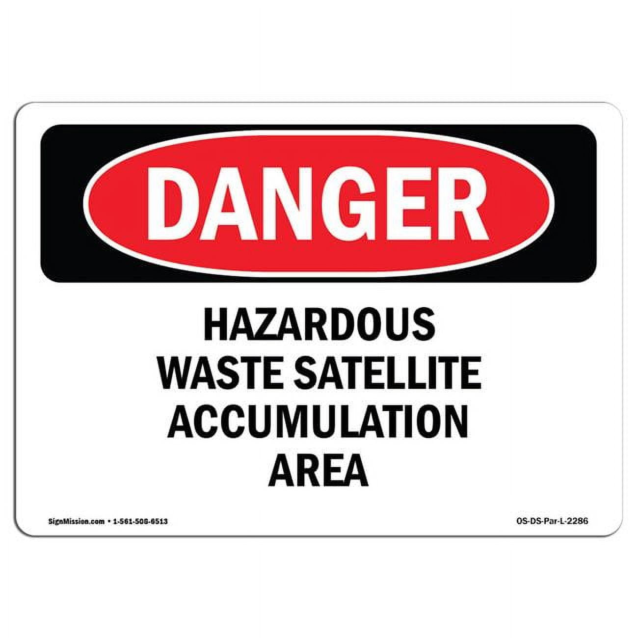 SignMission OS-DS-P-710-L-2286 OSHA Danger Sign - Hazardous Waste ...