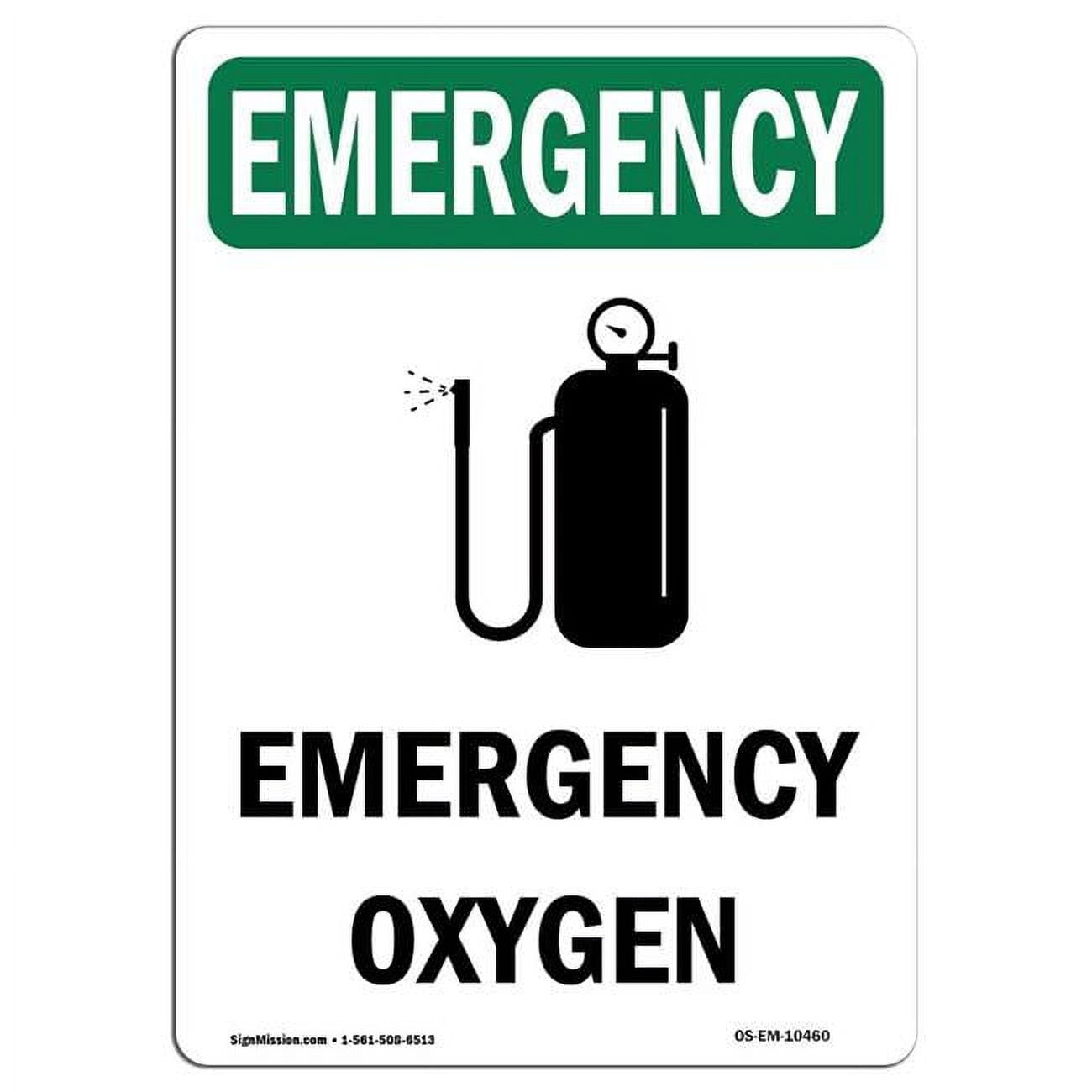 SignMission OS-EM-A-1824-V-10460 18 x 24 in. OSHA Emergency Sign ...