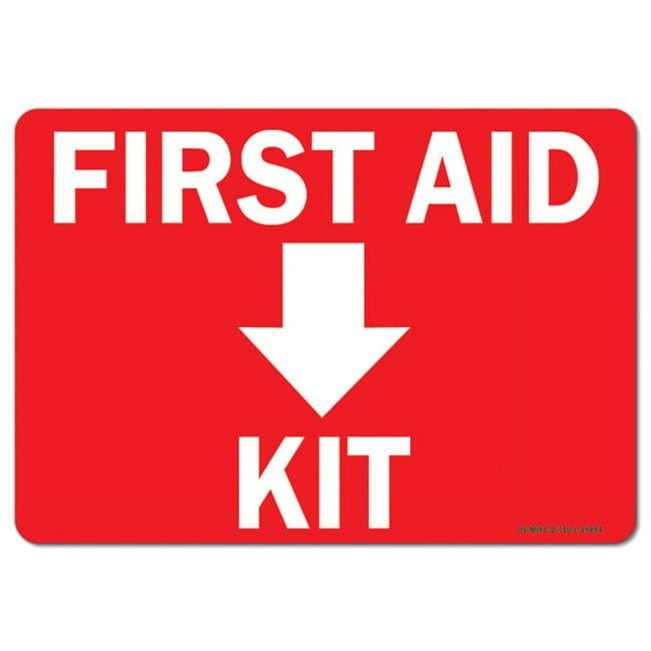 SignMission OS-MISC-D-35-L-19494 OSHA First Aid Kit with Down Decal ...