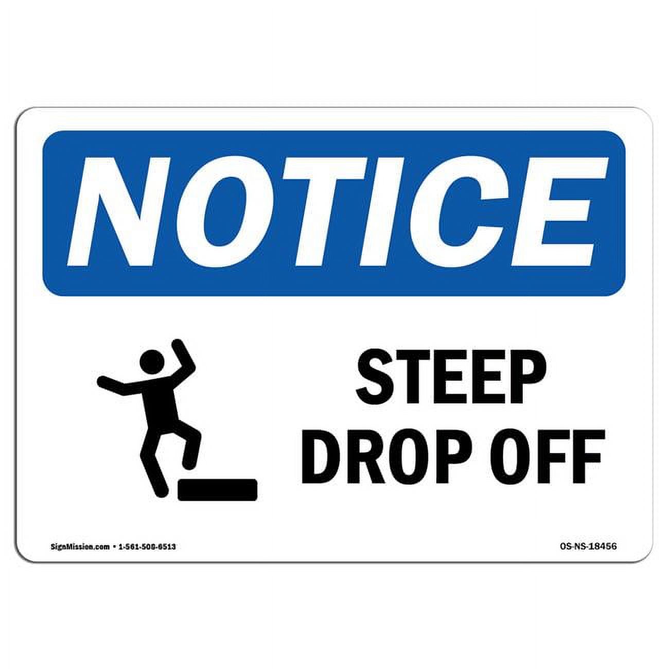 (2 Pack) Steep Drop Off No Passage Sign - Walmart.com