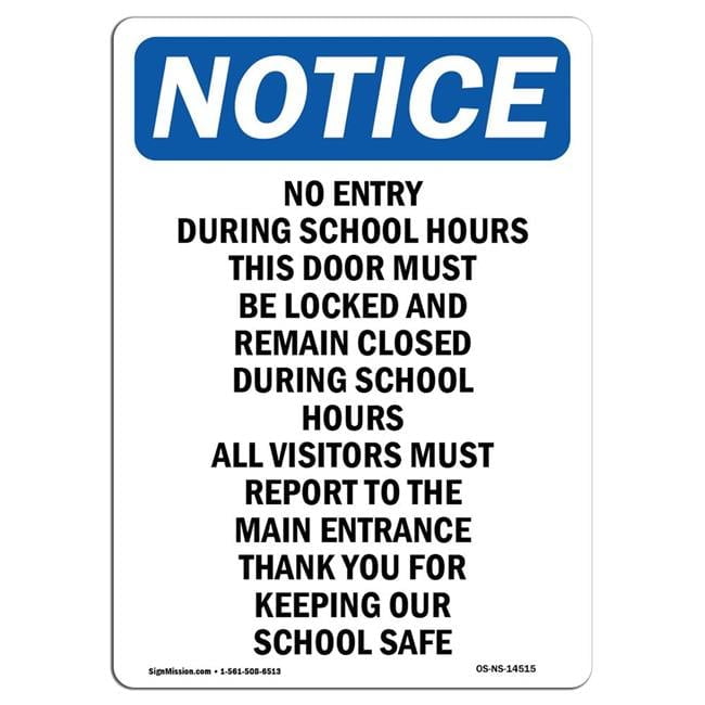 SignMission OS-NS-A-1014-V-14515 10 x 14 in. OSHA Notice Sign - No ...
