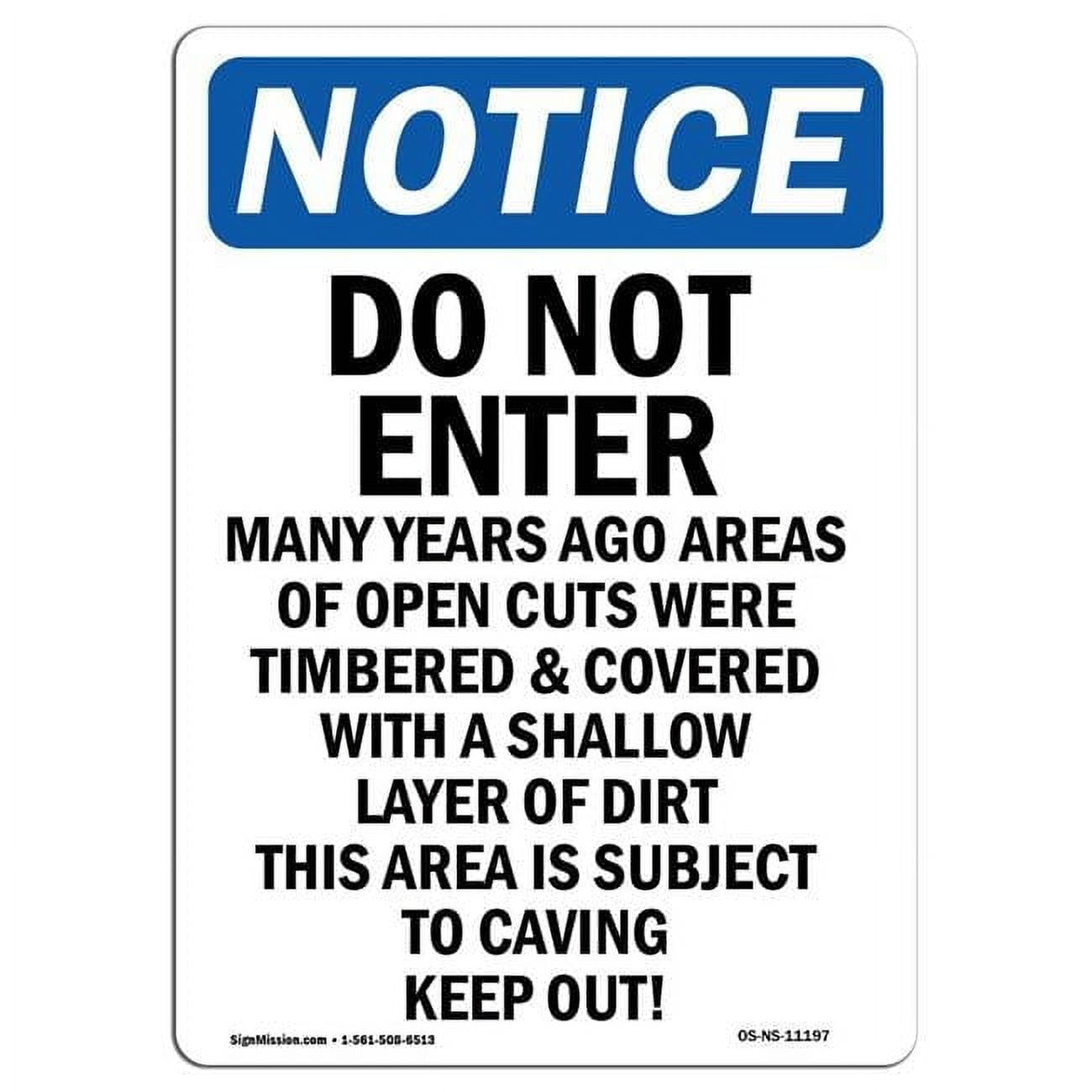 SignMission OS-NS-A-1218-V-11197 12 x 18 in. OSHA Notice Sign - Do Not ...