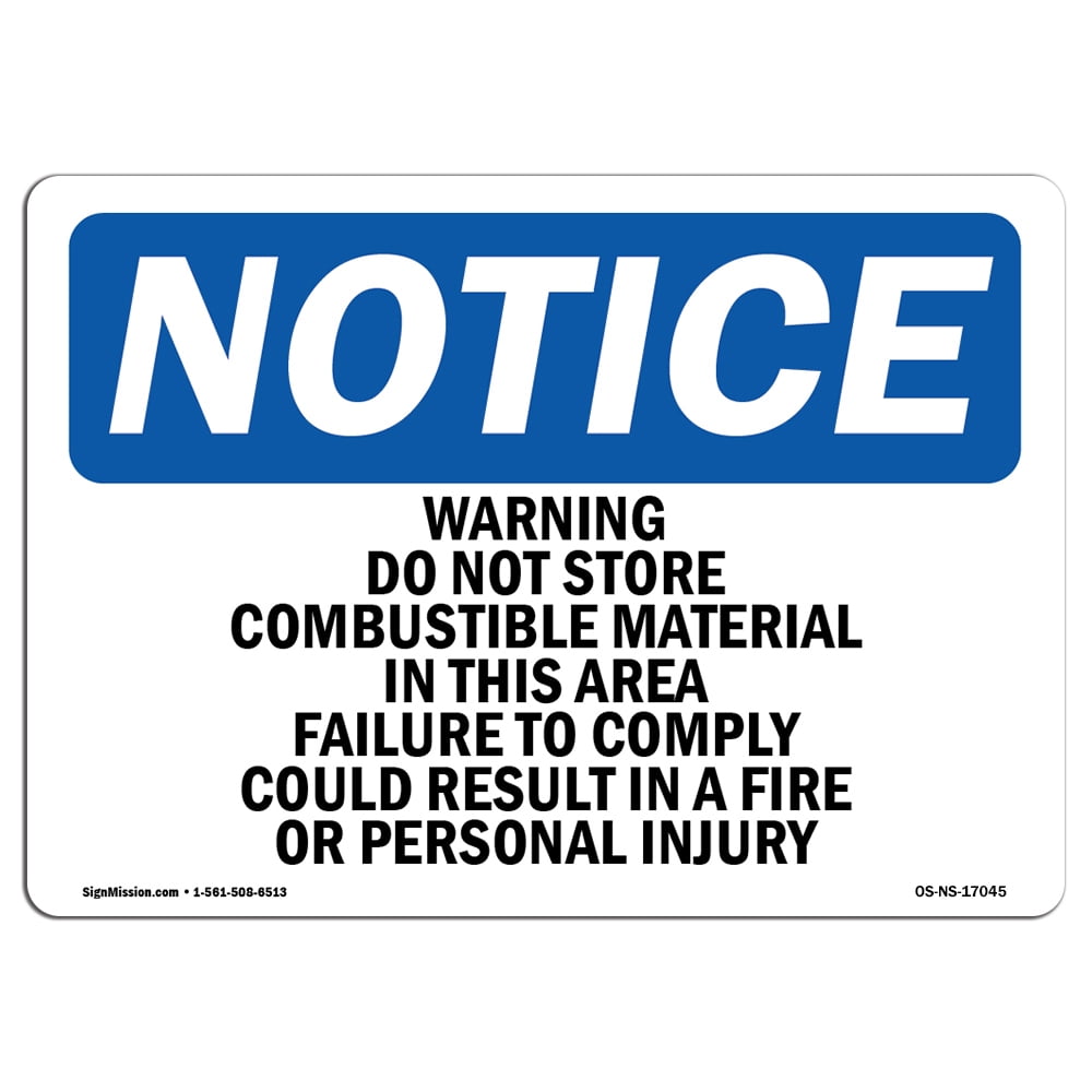 SignMission OS-NS-A-1824-L-17045 18 x 24 in. OSHA Notice Sign - Warning ...