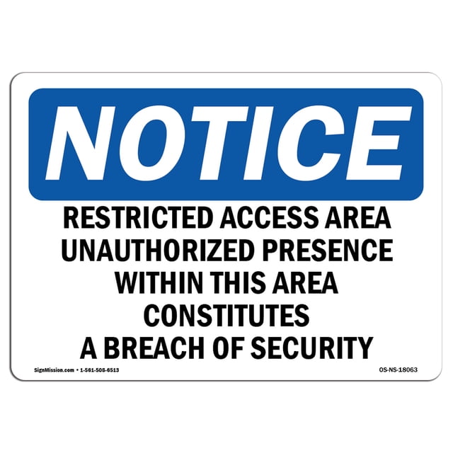 SignMission OS-NS-A-1824-L-18063 18 x 24 in. OSHA Notice Sign ...