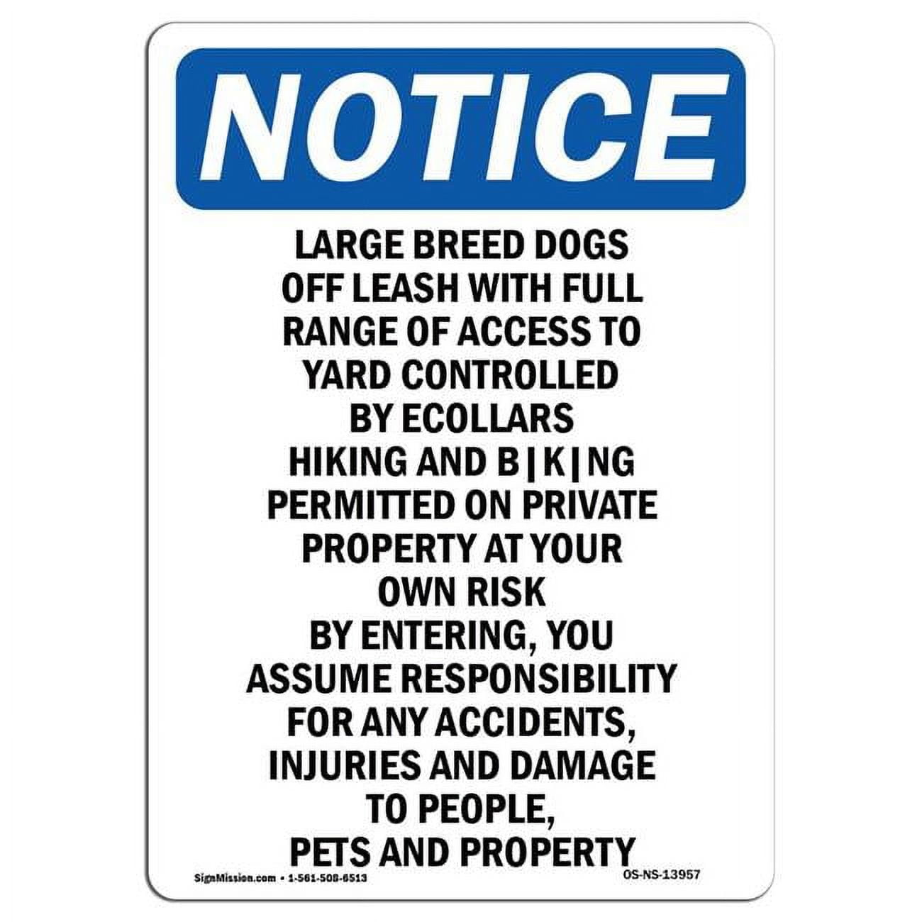 SignMission OS-NS-A-1824-V-13957 18 x 24 in. OSHA Notice Sign - Large ...