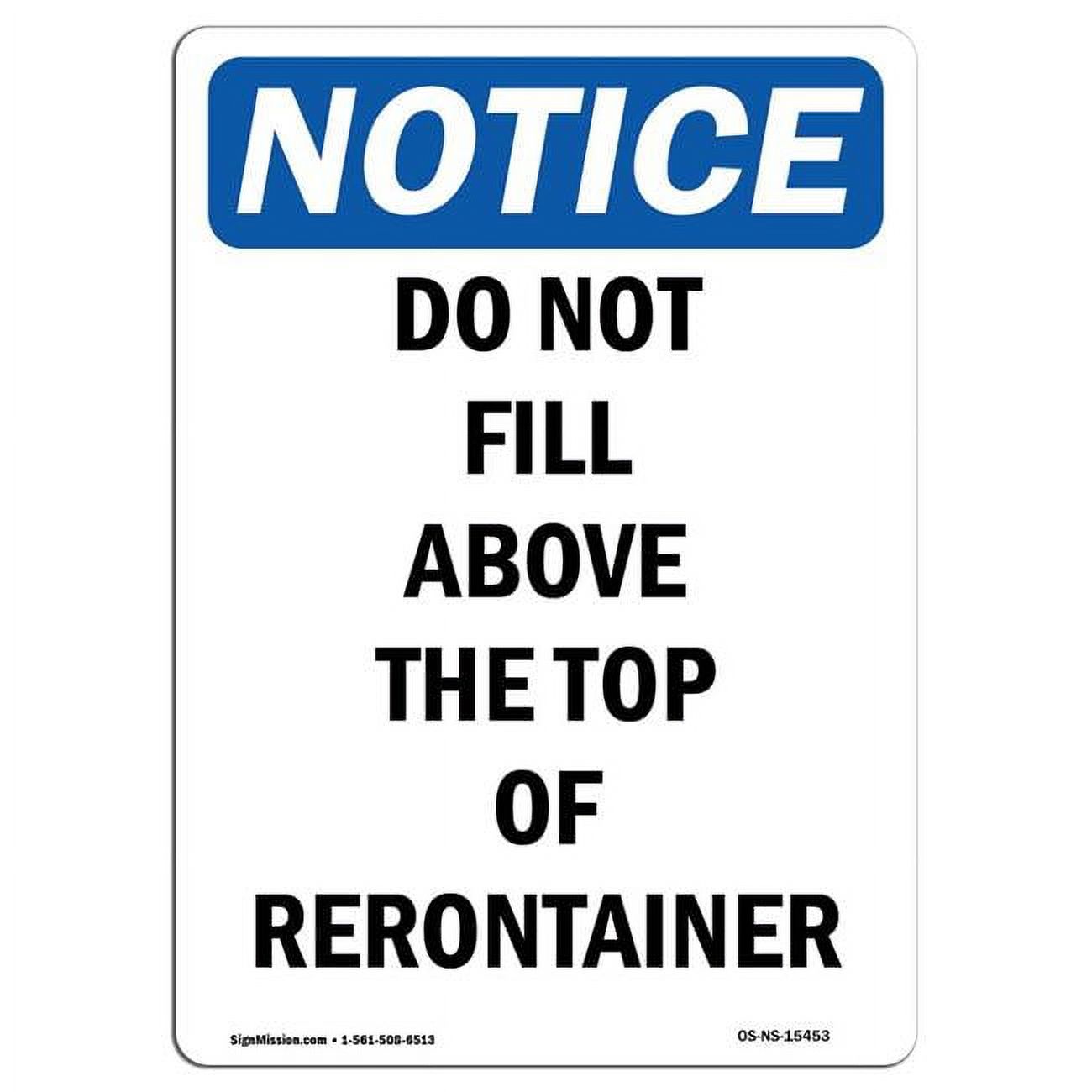 SignMission OS-NS-A-1824-V-15453 18 x 24 in. OSHA Notice Sign - Do Not ...