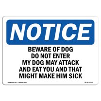 Warning Attack Dog on Premises Doberman Pinscher Sign - Walmart.com