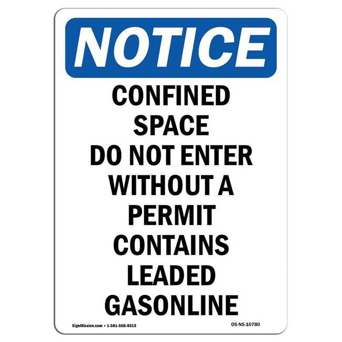 SignMission 7 x 10 in. OSHA Notice Sign - Confined Space Do Not Enter ...