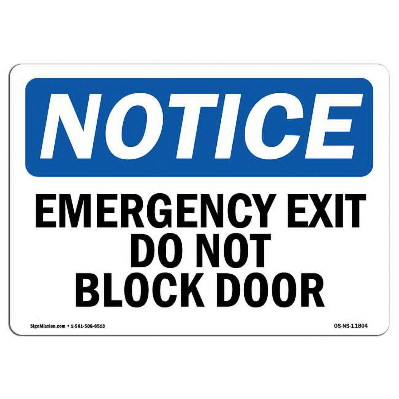 Fire Exit Do Not Block Sign - Walmart.com