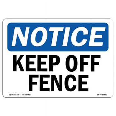Keep Away from Fence Sign - Walmart.com