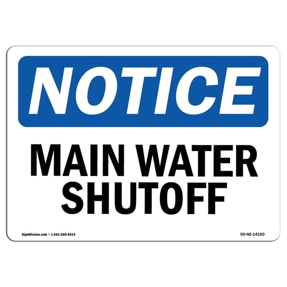 Water Shut Off Sign