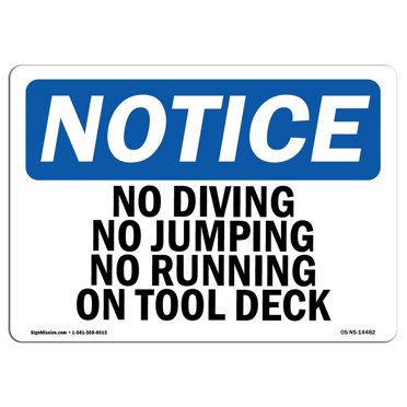 OSHA Notice Sign - No Running Allowed In Pool Area | Aluminum Sign ...