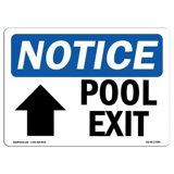 SignMission OS-NS-D-35-L-17685 OSHA Notice Sign - Pool Exit Up Arrow ...