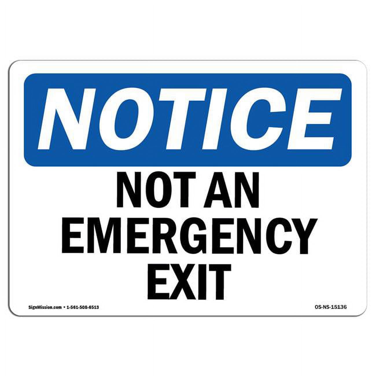 National Marker Notice Signs; Emergency Exit Bilingual 10X14 Glo Rigid ...