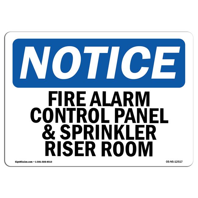 12 x 18 in. OSHA Danger Sign - Fire Alarm Control Panel & Sprinkler ...