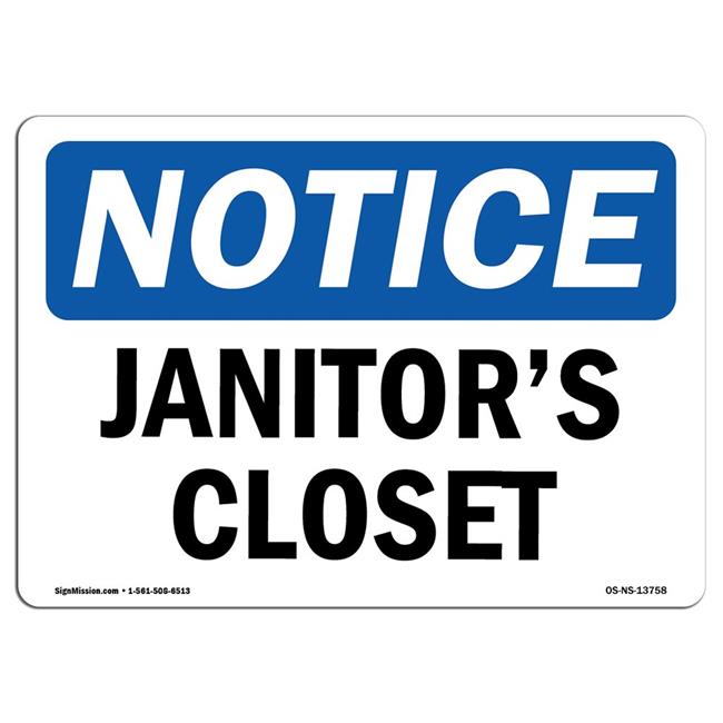 Signs ByLITA Classic Framed Maintenance & Janitor Closet Sign (Brushed ...