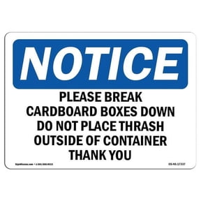 Please Break Down Boxes Sign