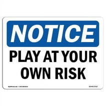 Signs ByLITA Play at Your Own Risk Table Sign with Acrylic Stand (6x8 ...