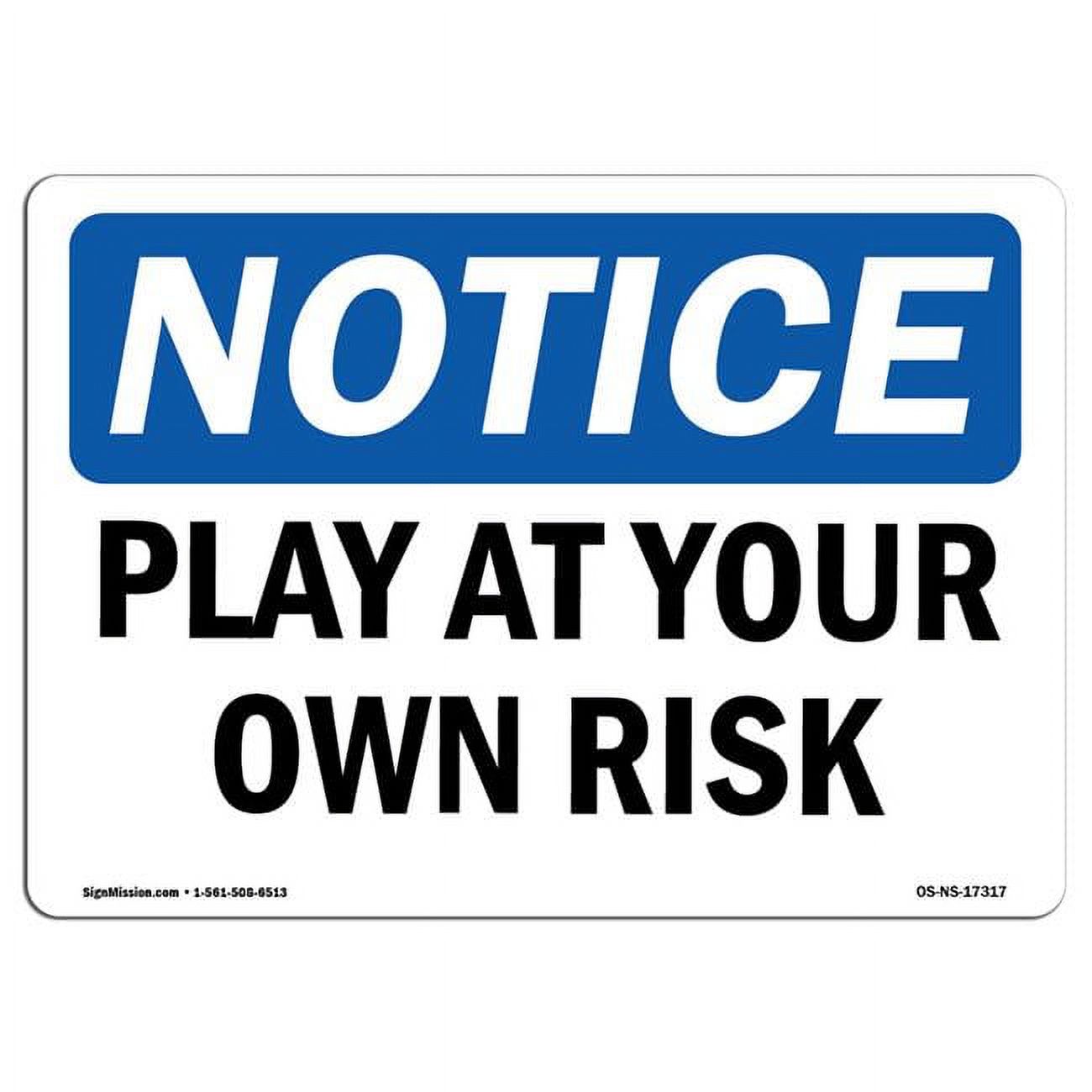 Signs ByLITA Play at Your Own Risk Table Sign with Acrylic Stand (6x8 ...
