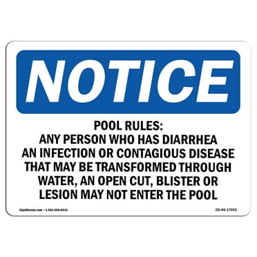 (2 Pack) Persons Having Currently Active Diarrhea OSHA Notice Sign ...