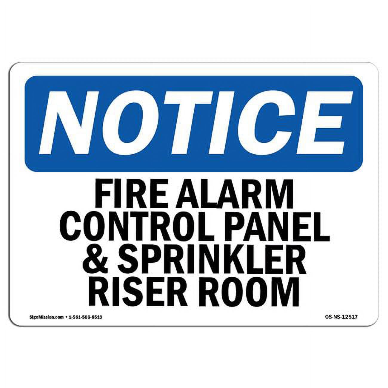 SignMission 12 x 18 in. OSHA Notice Sign - Fire Alarm Control Panel ...