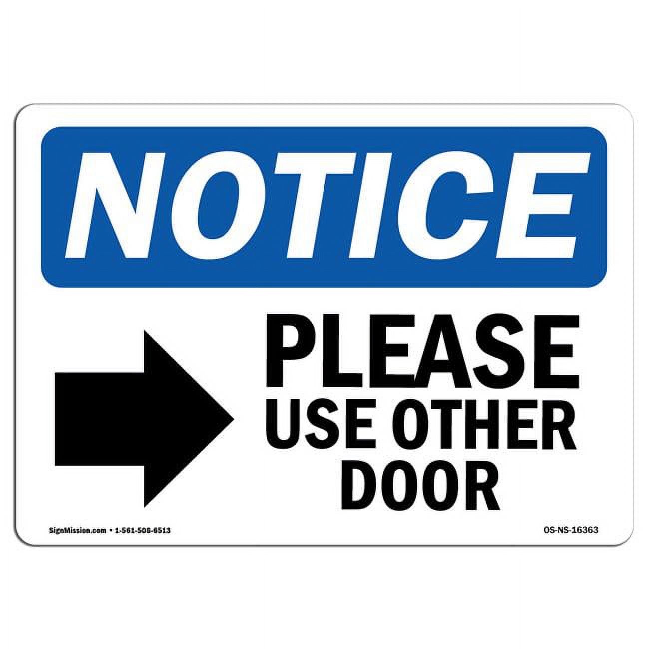Please Use Other Door Right Arrow Sign - Walmart.com