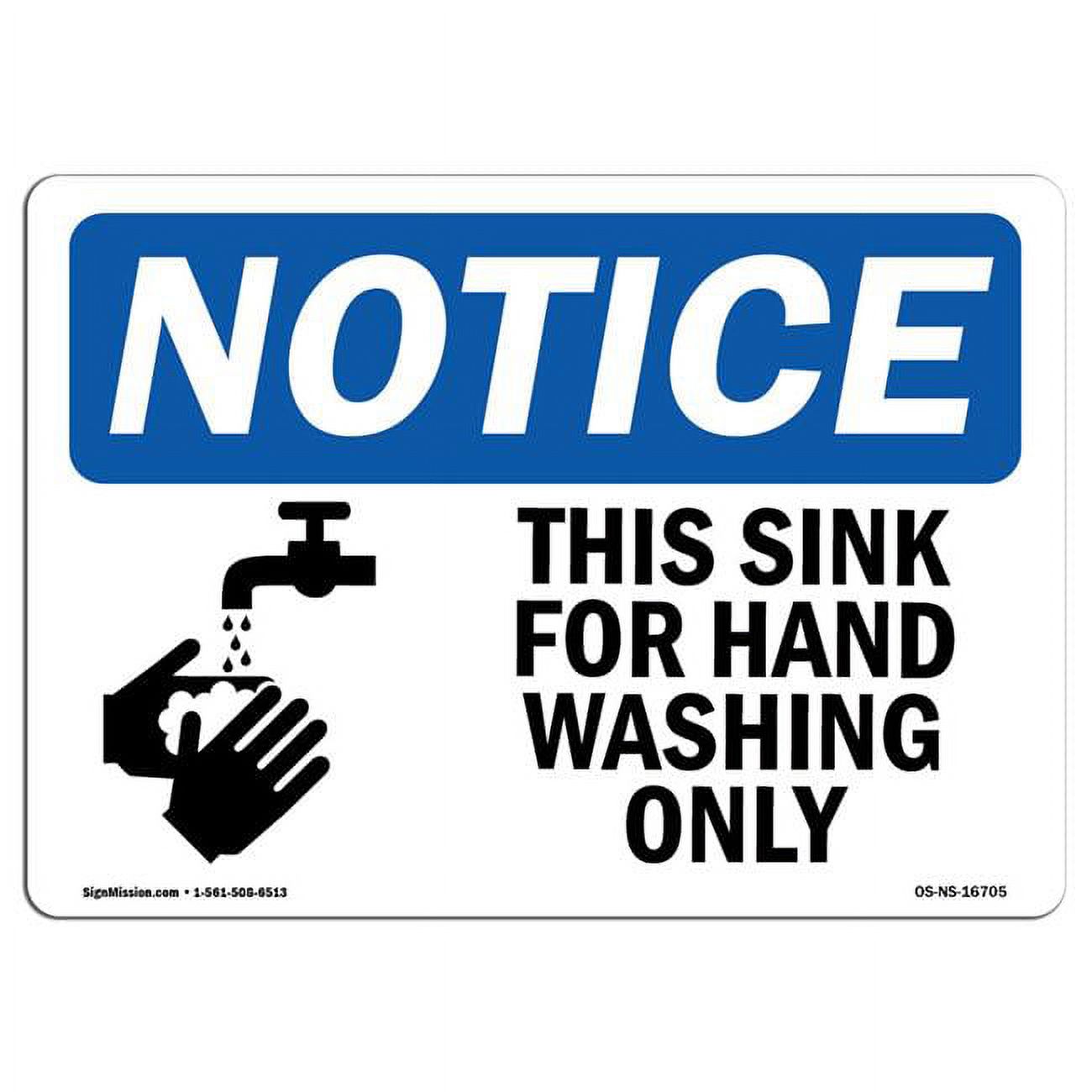 Signs ByLITA Square Attention Sink is for Hand Wash Only Sign - Easy ...
