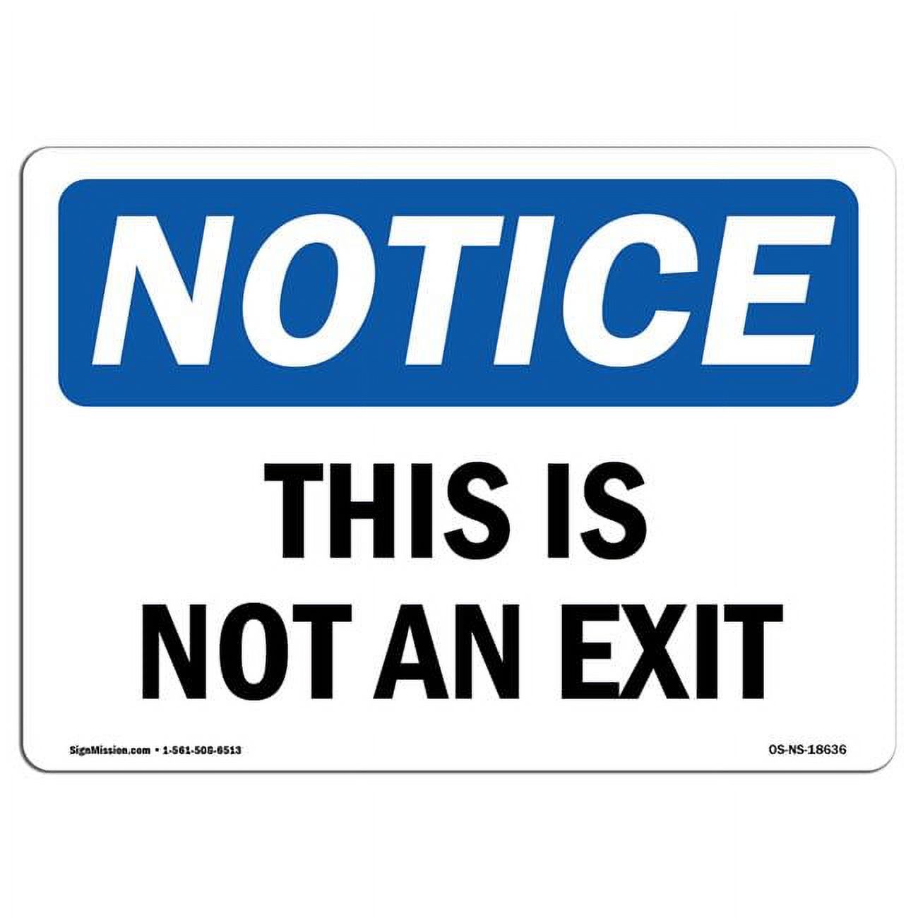 Notice This Is Not An Exit Sign - Walmart.com