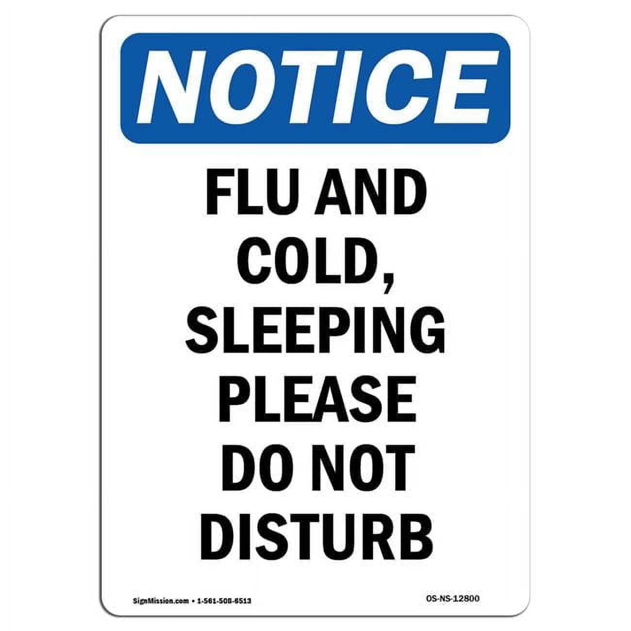 SignMission OS-NS-RD-1014-V-12800 OSHA Notice Sign - Flu & Cold ...