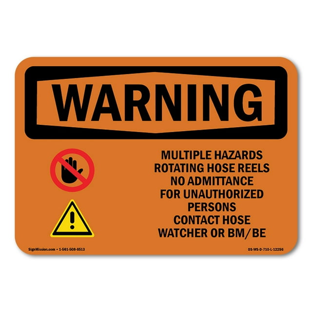SignMission OS-WS-A-1824-L-12256 18 x 24 in. OSHA Warning Sign ...