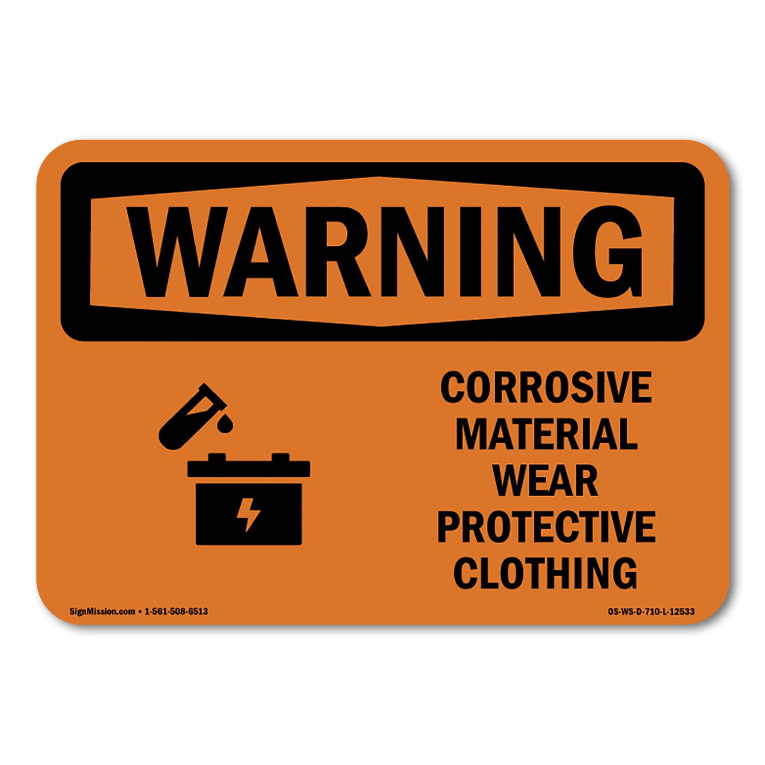 SignMission OS-WS-A-1824-L-12533 18 x 24 in. OSHA Warning Sign ...