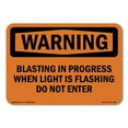 SignMission OS-WS-D-35-L-11988 OSHA Warning Sign - Blasting in Progress ...