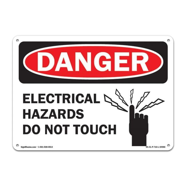 SignMission OSHA Danger Plastic Sign - Electrical Hazards Do Not Touch ...