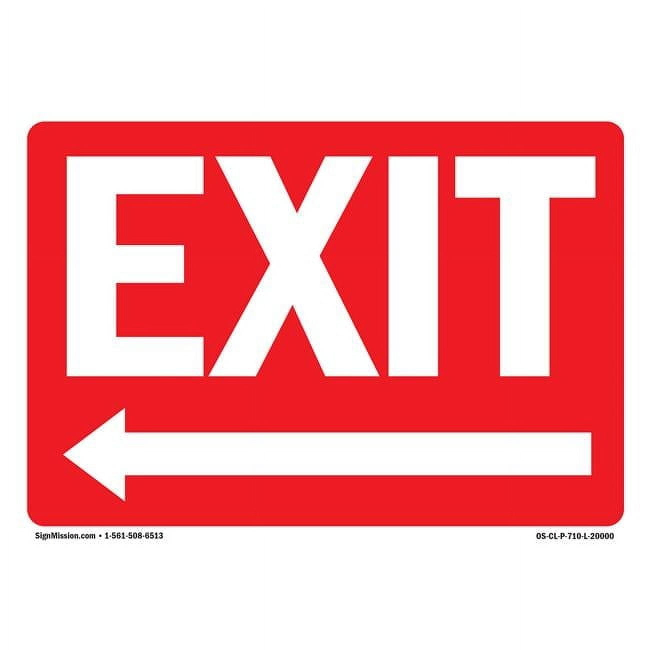 SignMission OSHA Exit Sign with Left Arrow - Walmart.com