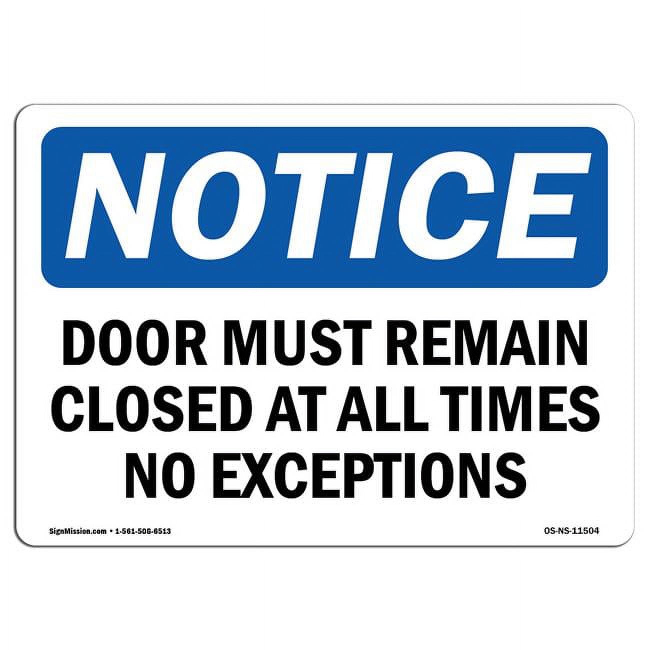 Classic Framed Door Must Remain Closed At All Times Sign (Brushed Gold ...