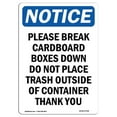 SignMission OSHA Notice Sign - Please Break Cardboard Boxes Down ...