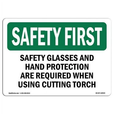 (2 Pack) Weld Shop Safety Glasses Required OSHA Safety First Sign ...