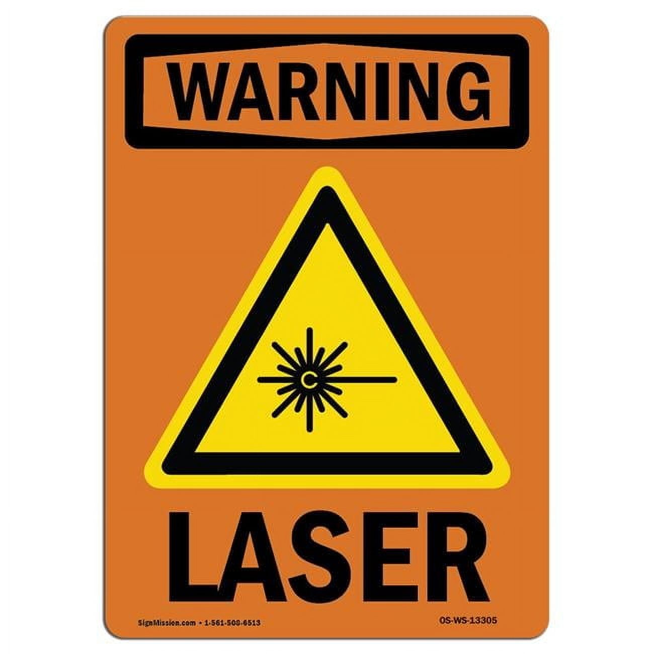 SignMission OSHA Warning Sign - Laser with Symbol - Walmart.com