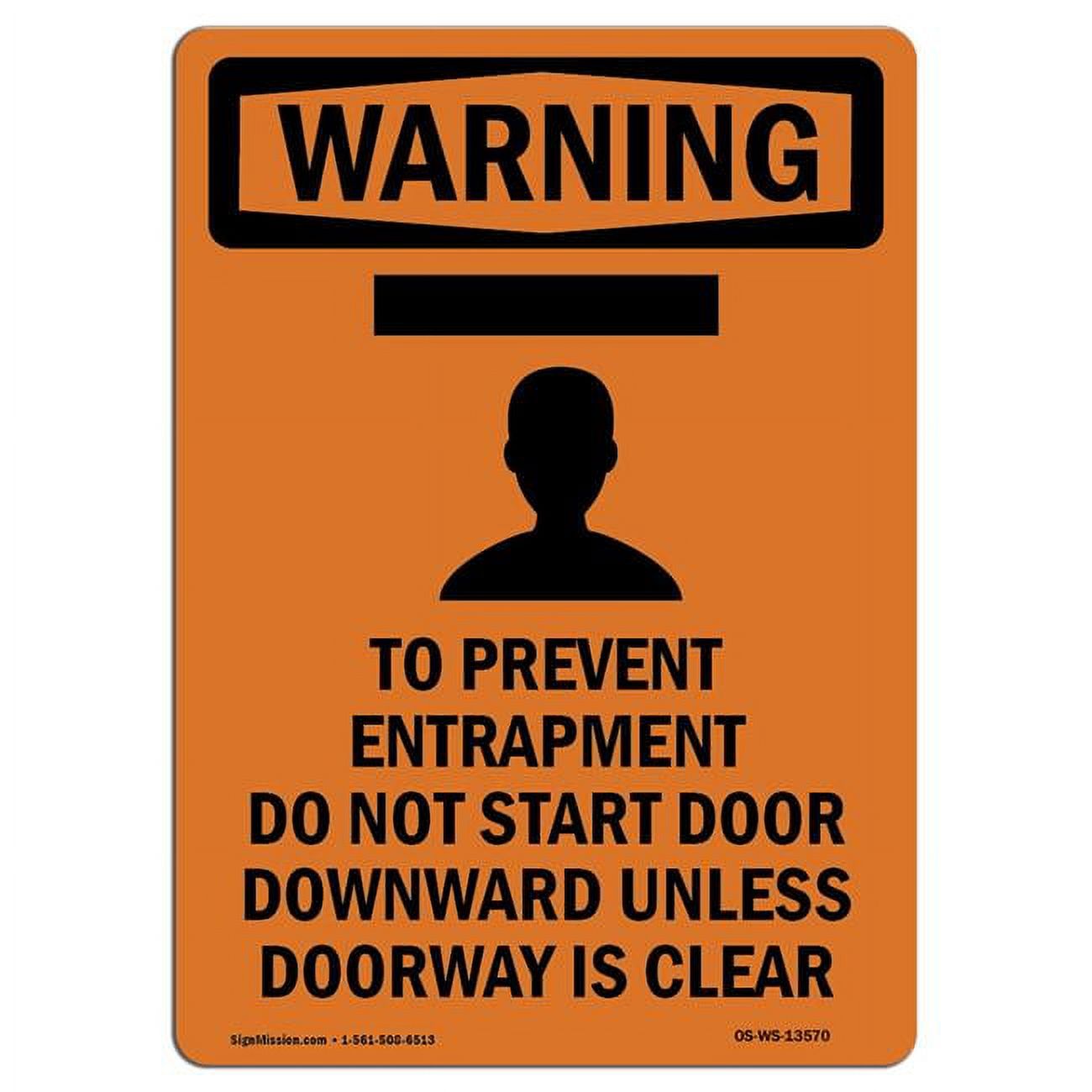 SignMission OSHA Warning Sign - To Prevent Entrapment with Symbol ...