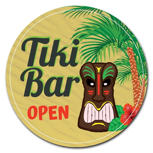 SignMission P-12-CIR-Tiki Bar Circular Rigid Plastic Sign for 12 in ...