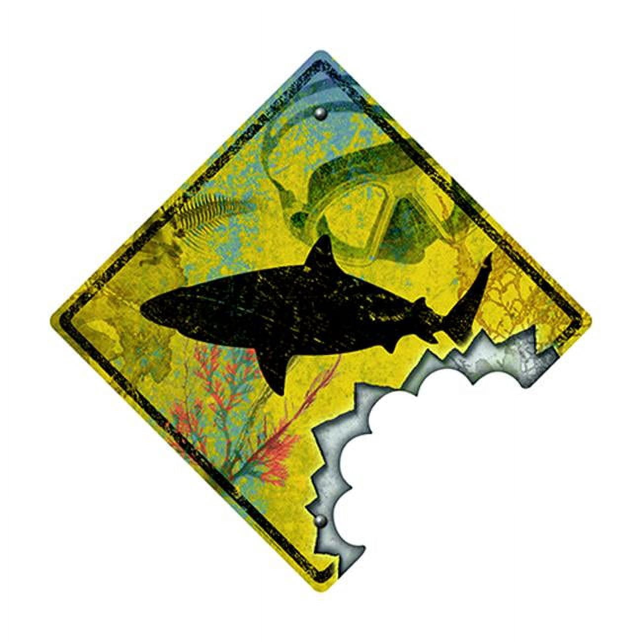 SignMission P-1414 Shark Bite Crossing 14 in. Novelty Sign - Shark Bite ...