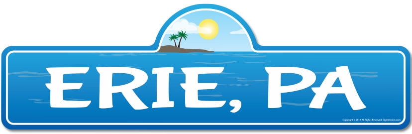 SignMission P-618 Erie Pa Erie, PA Pennsylvania Beach Street Sign ...