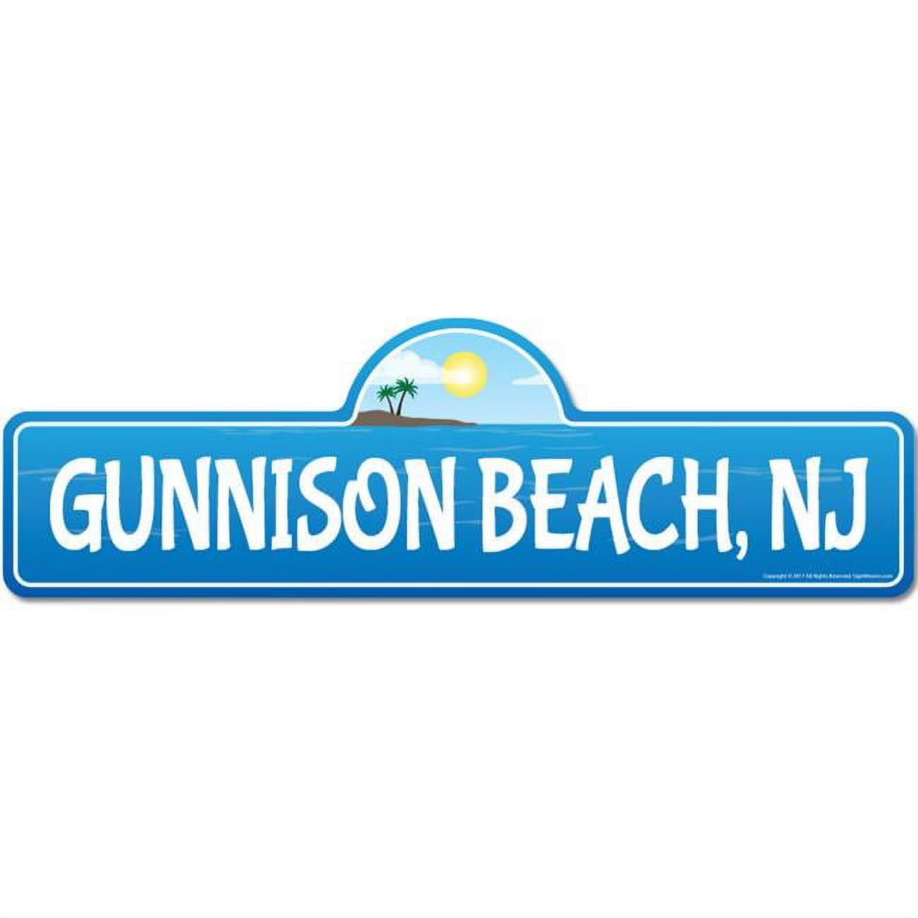SignMission P-618 Gunnison Beach Nj 6 x 18 in. Beach Street Sign ...