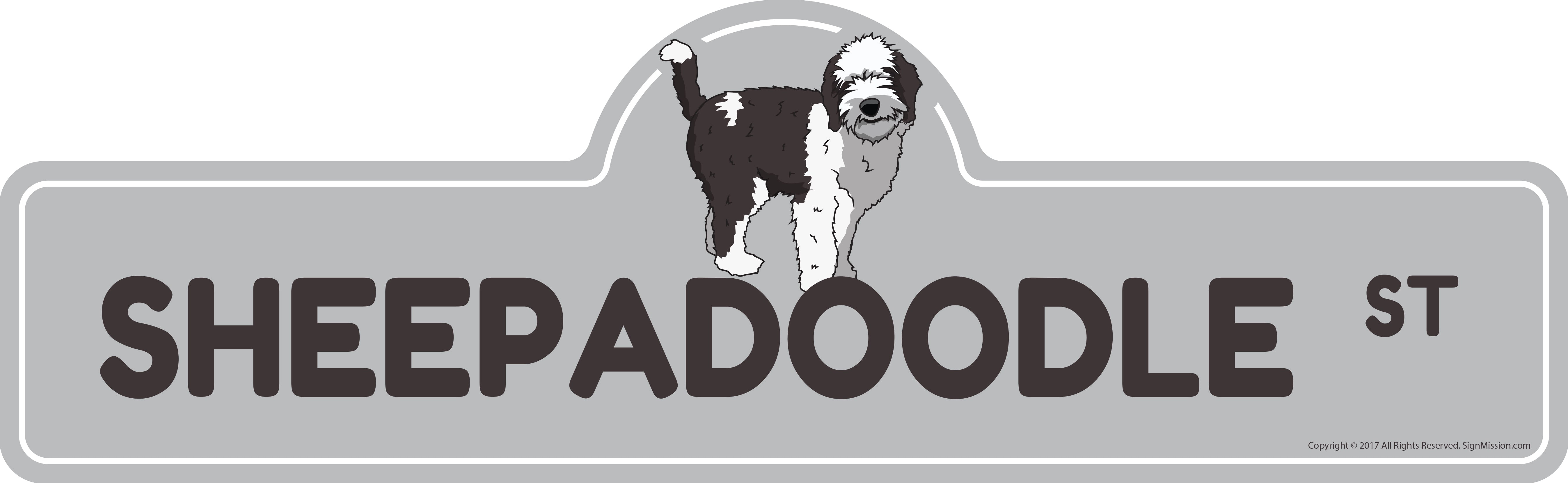 Sheepadoodle Street Sign | Indoor/Outdoor | Dog Lover Funny Home Décor ...