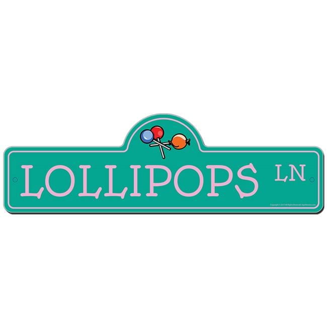 Lollipops Street Sign | Indoor/Outdoor | Funny Home Decor for Garages ...