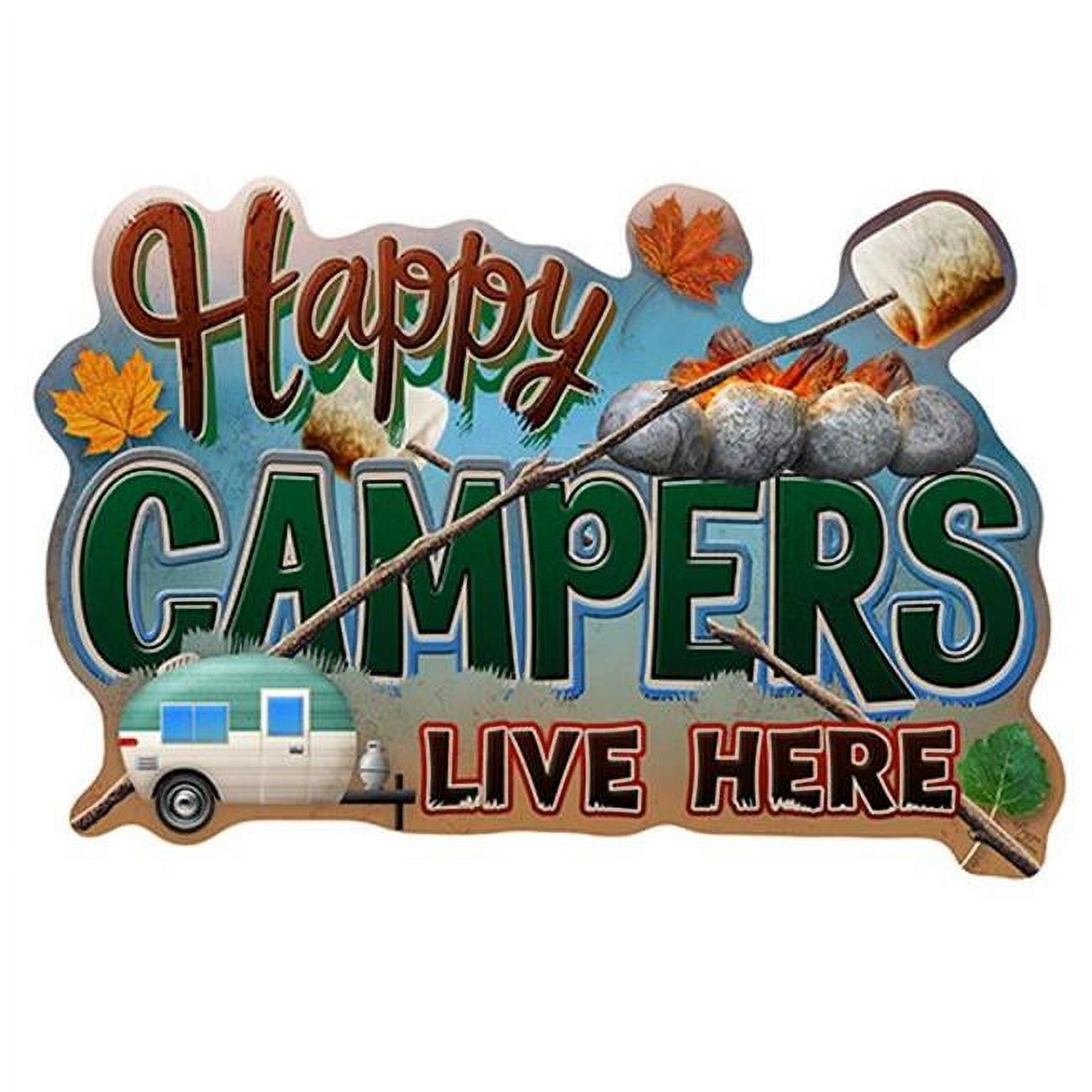 Happy Campers Live Here Personalized Tin Sign - Walmart.com