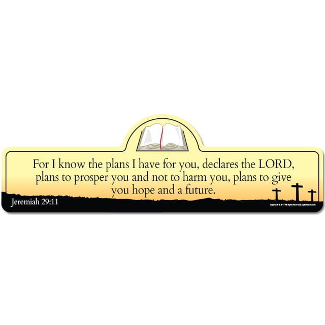 SignMission P-824 Jeremiah 29.11Y 8 x 24 in. Street Sign - Jeremiah 29 ...
