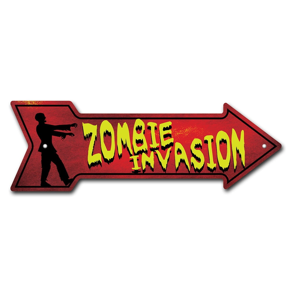 SignMission P-ARROW10-999536 10 x 30 in. Wide Zombie Invasion Arrow ...
